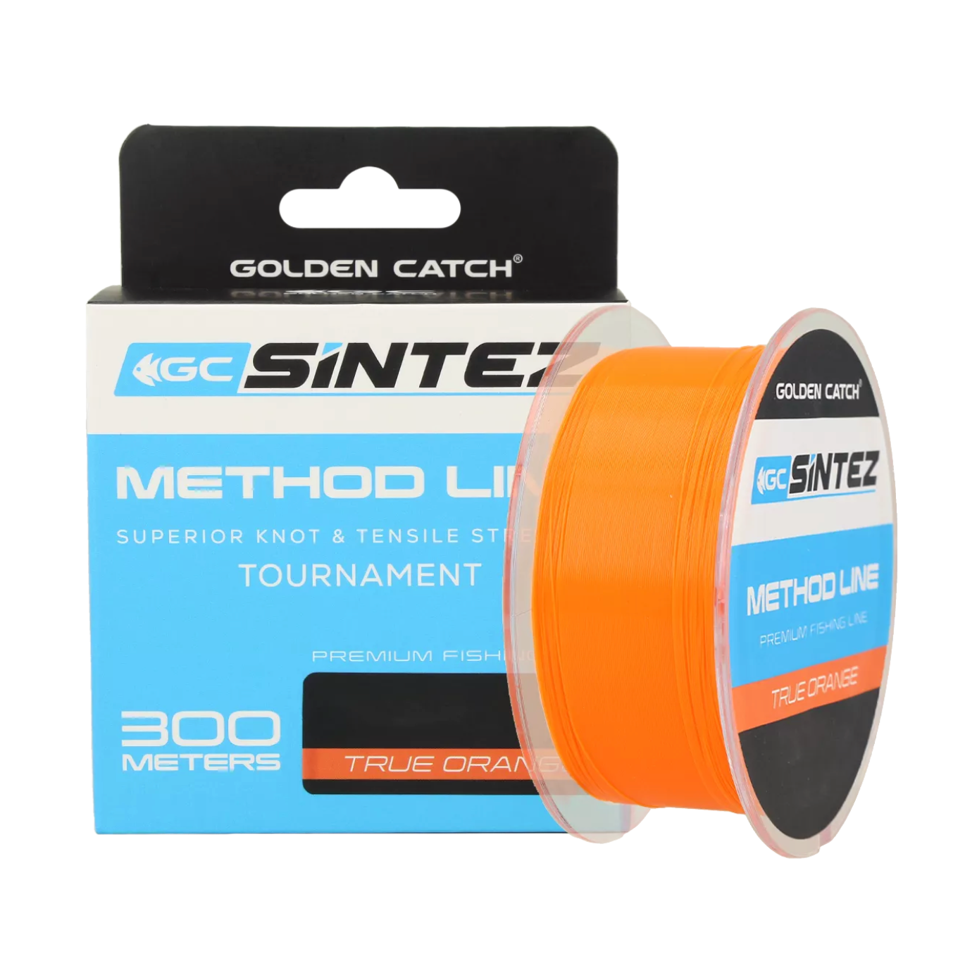 Aukla Golden Catch Sintez Method Nylon Line fluorescējoša, oranža